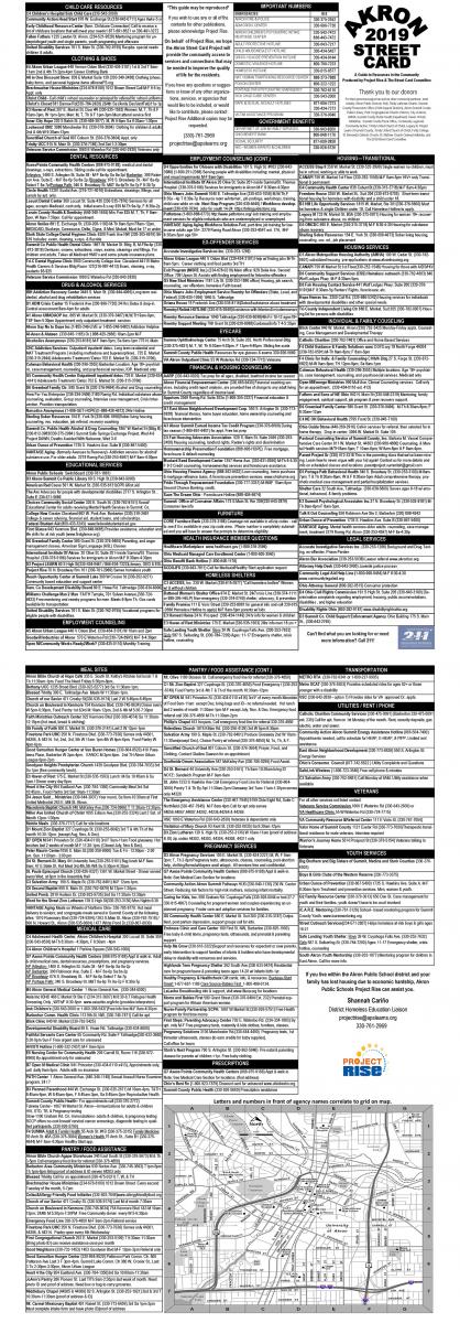 2019 Street Card | Summit County Public Health